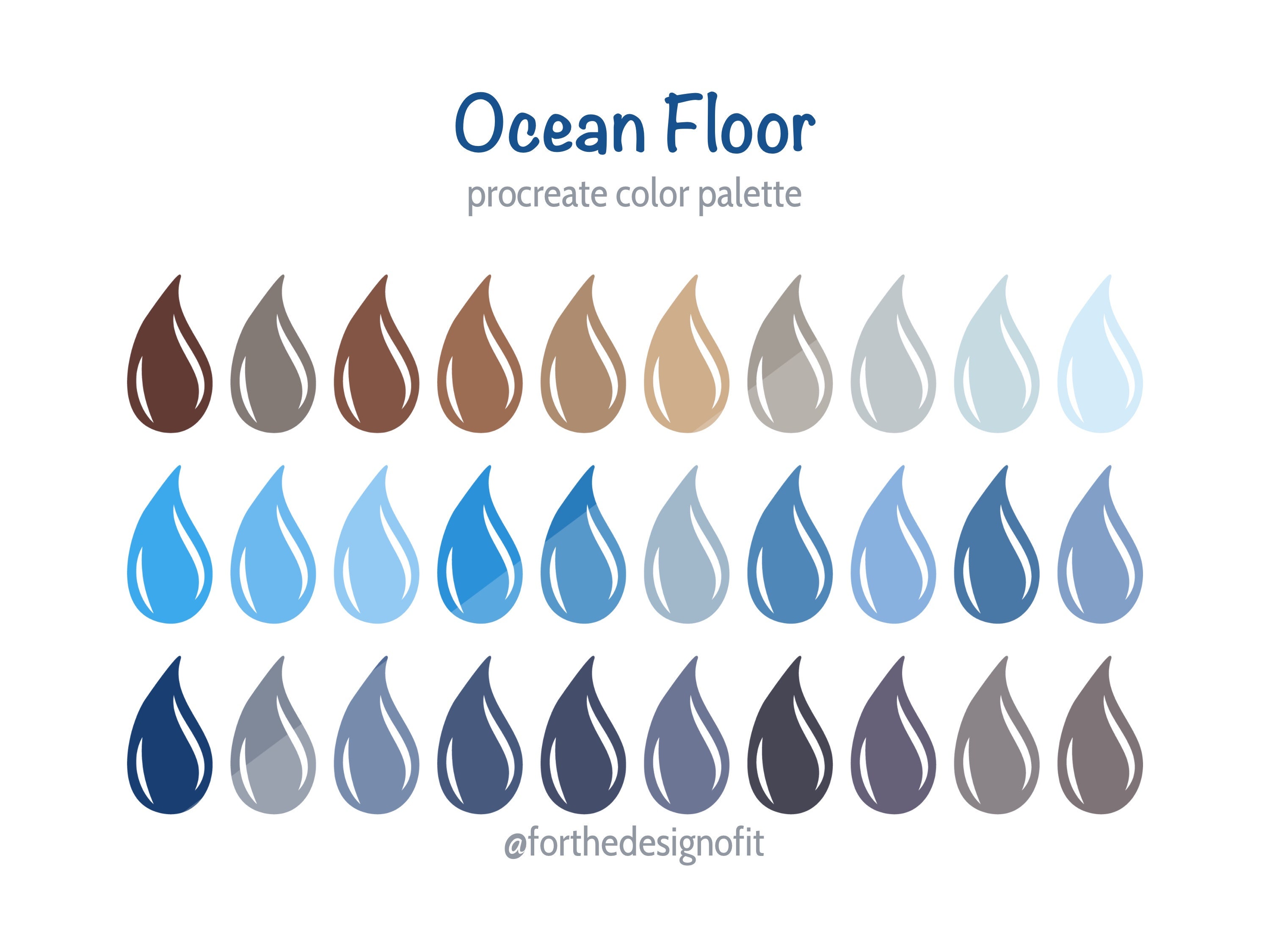Procreate Color Palette, Ocean Floor, Swatches for Procreate - Etsy