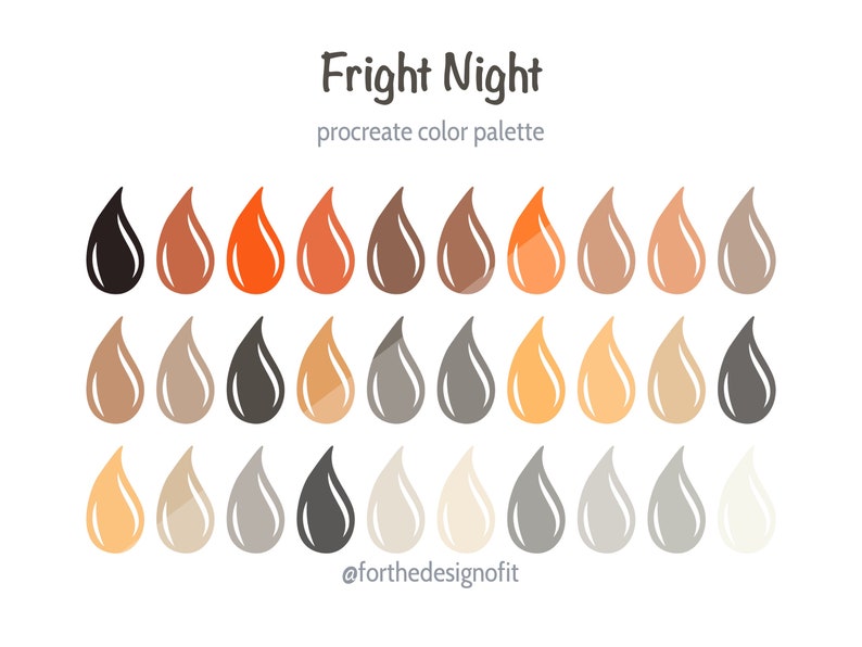 Procreate Color Palette, Fright Night, Swatches for Procreate - Etsy