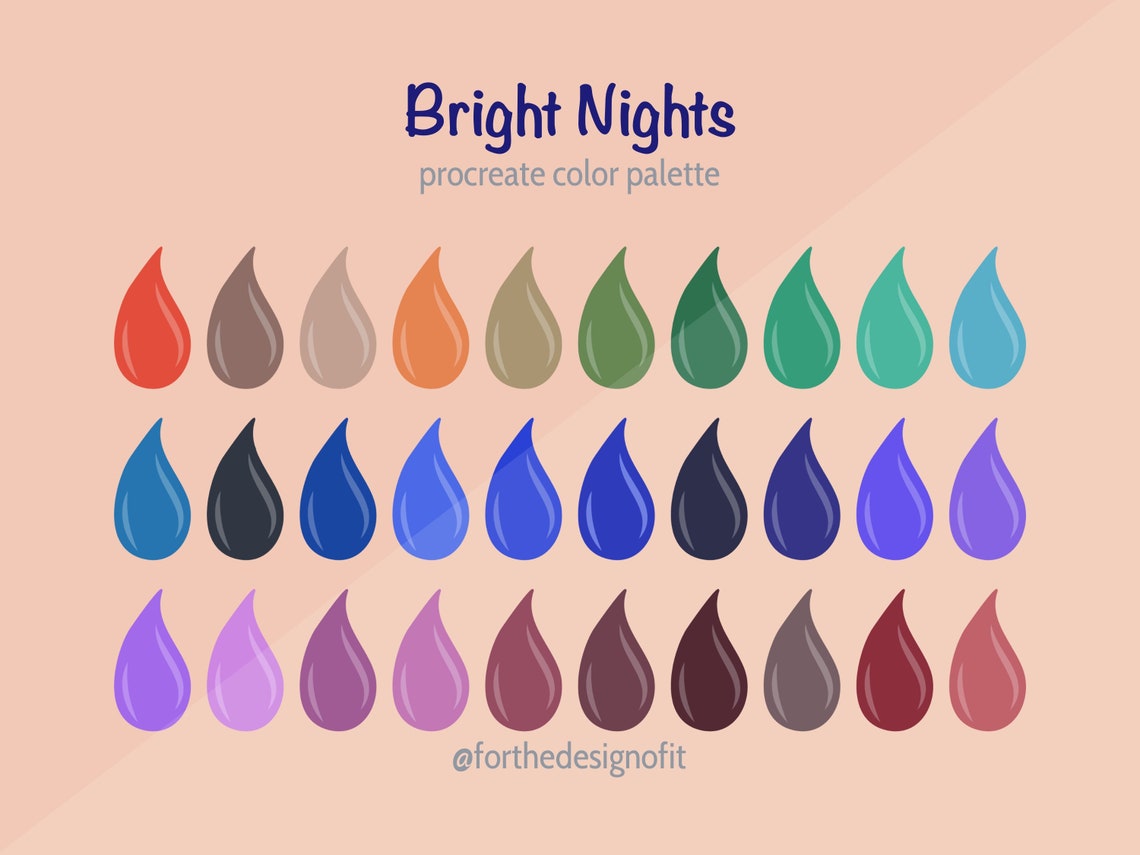 Procreate Color Palette, Bright Nights, Swatches for Procreate - Etsy