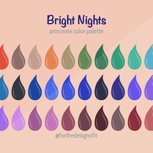 Procreate Color Palette, Bright Nights, Swatches for Procreate - Etsy