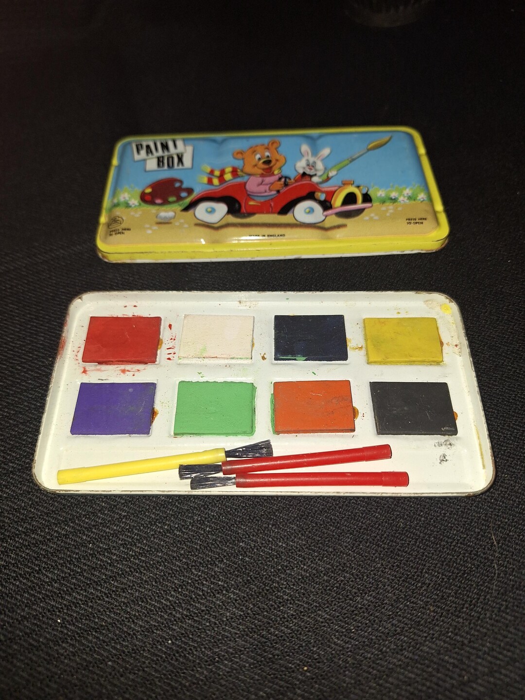 Vintage 1950's Tin Litho Watercolor Paint Tin Paint Box by Page London ...