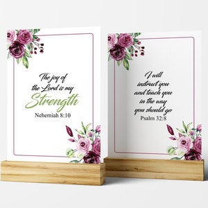 6 Bible Verse Printable Scripture Note Cards Watercolor Designs, 5x7 ...