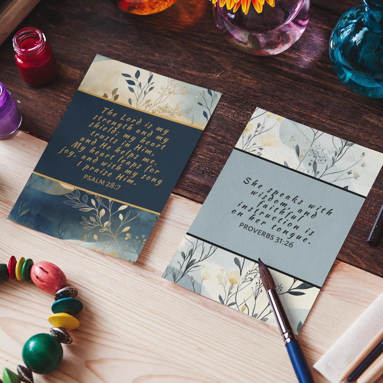 Printable Mini Bible Verse Cards With Watercolor Botanicals ...