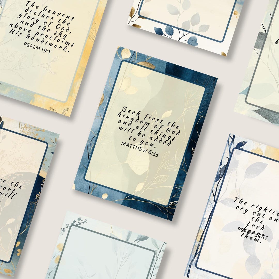 Watercolor Printable Scripture Cards, Bible Journal Mini Card Bundle ...
