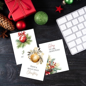 Printable Christmas Mini Cards, Set of 12 Festive 3x4 Inch Holiday ...