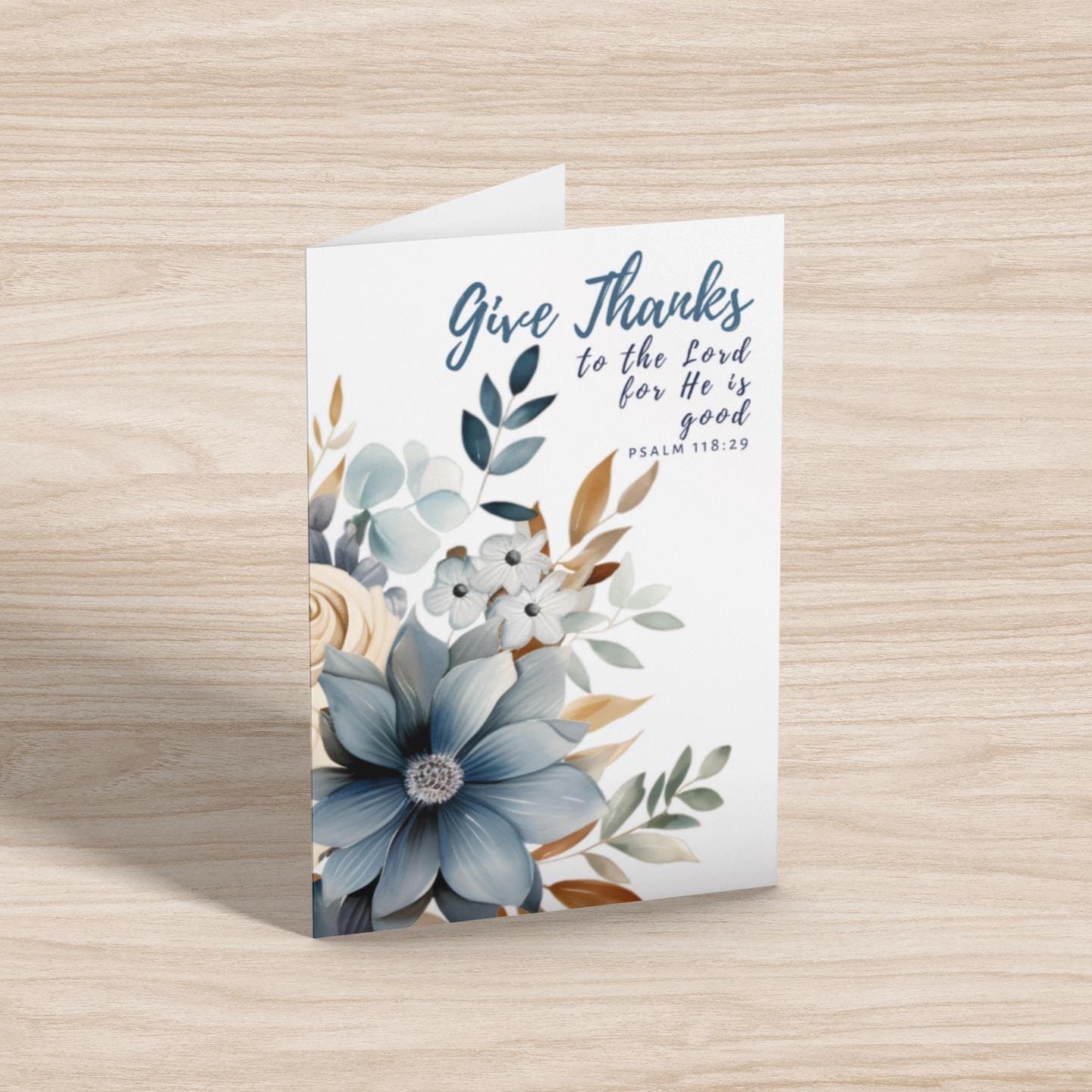 Printable 5x7 Bible Verse Card | “give Thanks to the Lord for He is ...