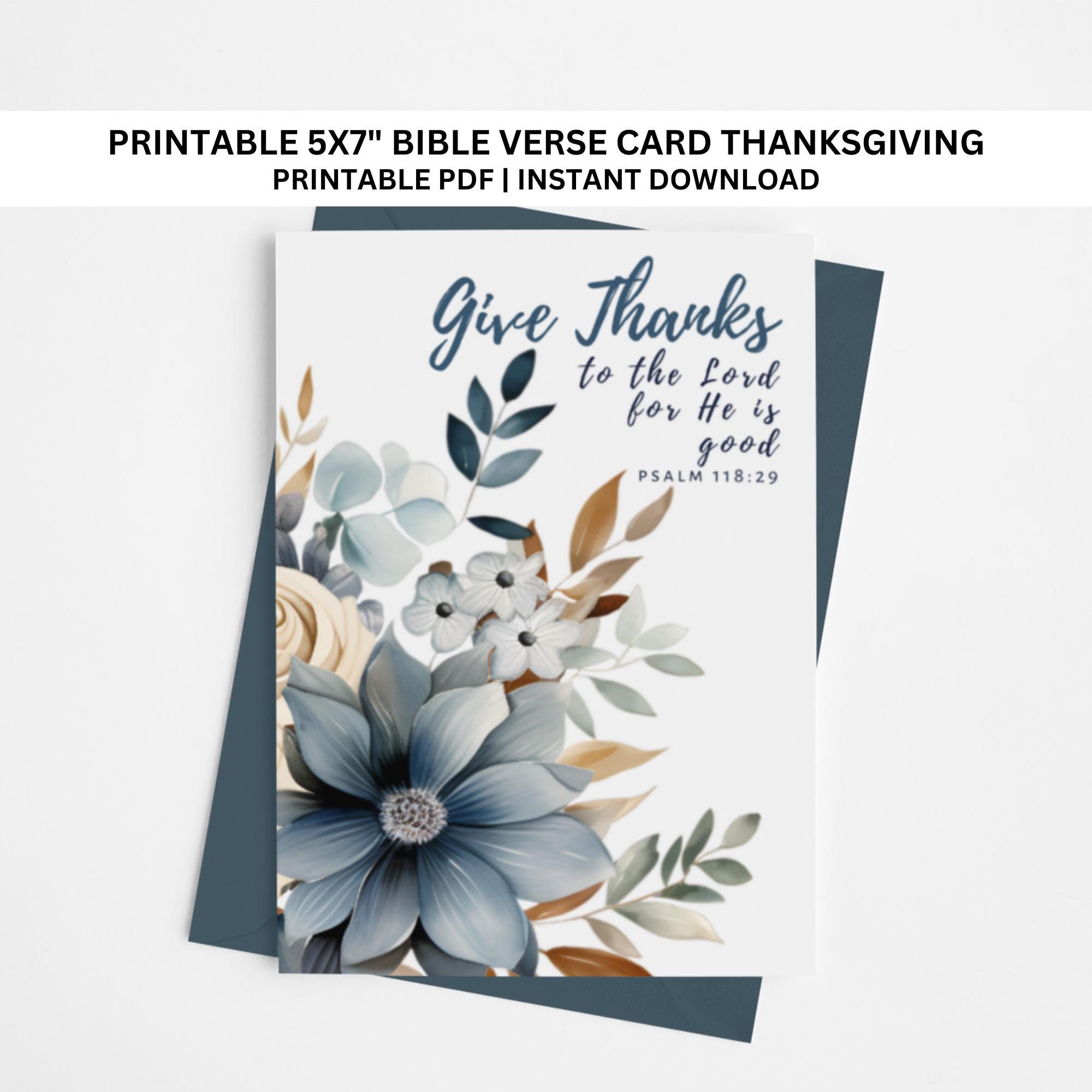 Printable 5x7 Bible Verse Card | “give Thanks to the Lord for He is ...