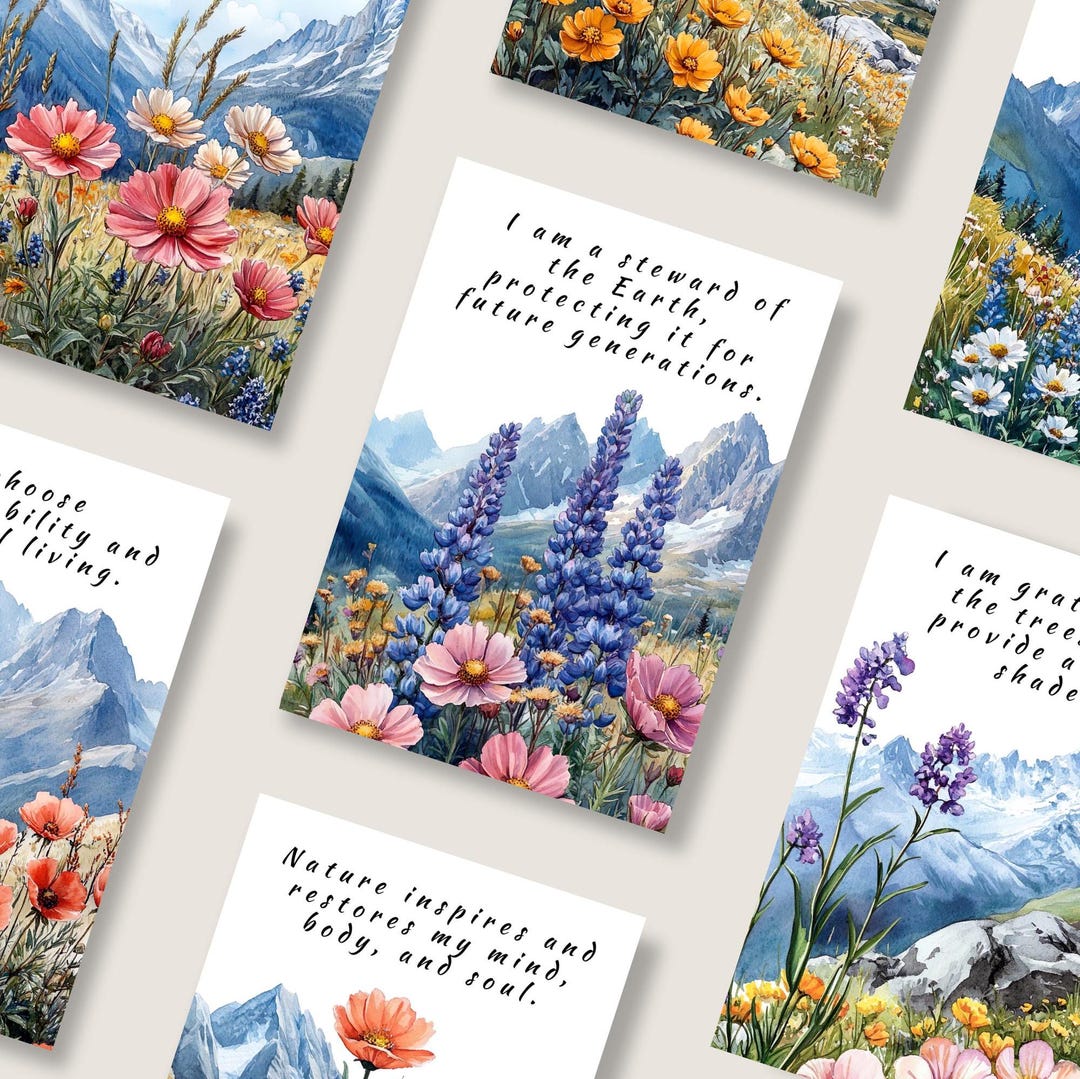 Positive Affirmation Card Printables for Nature Lovers, Landscape ...