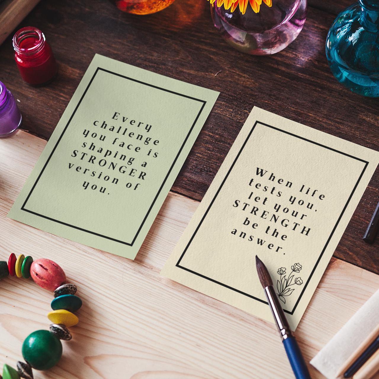 Printable Affirmation Cards: Strength & Resilience Quotes (digital ...