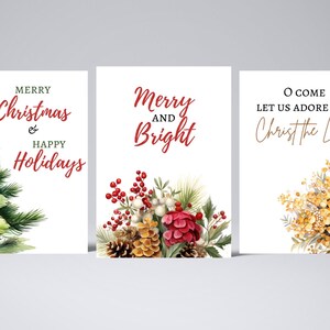 Printable Christmas Mini Cards, Set of 12 Festive 3x4 Inch Holiday ...