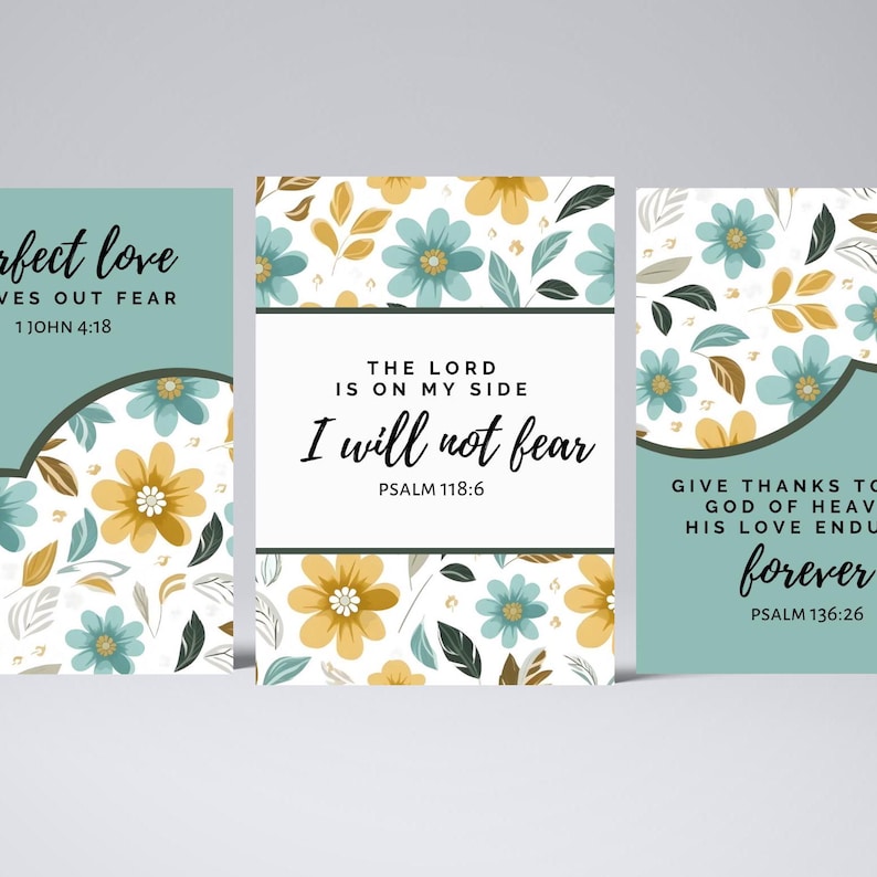 Printable Love Bible Verse Cards: Abstract Floral Notecard Set (PDF) - Etsy