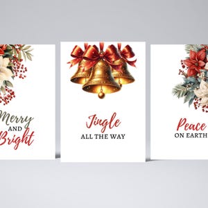 Printable Christmas Mini Cards, Set of 12 Festive 3x4 Inch Holiday ...