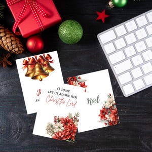Printable Christmas Mini Cards, Set of 12 Festive 3x4 Inch Holiday ...