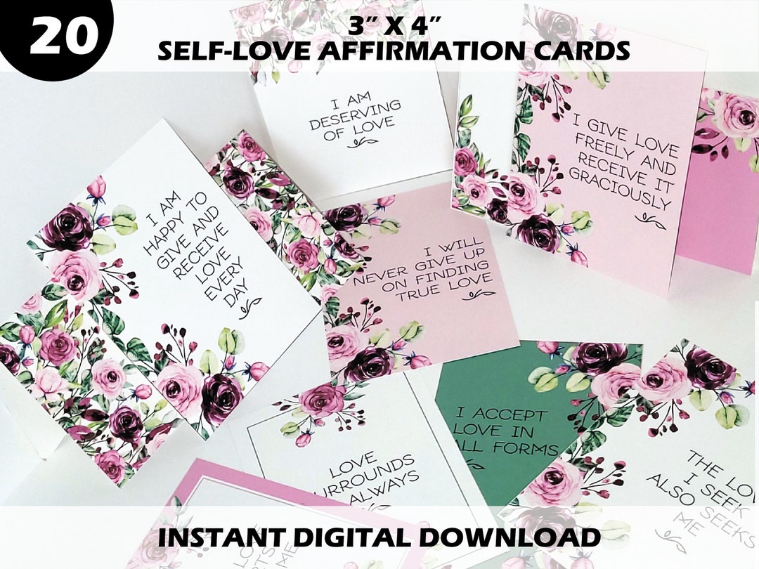 Mini Self-love Affirmation Cards, Positive Affirmations Digital ...