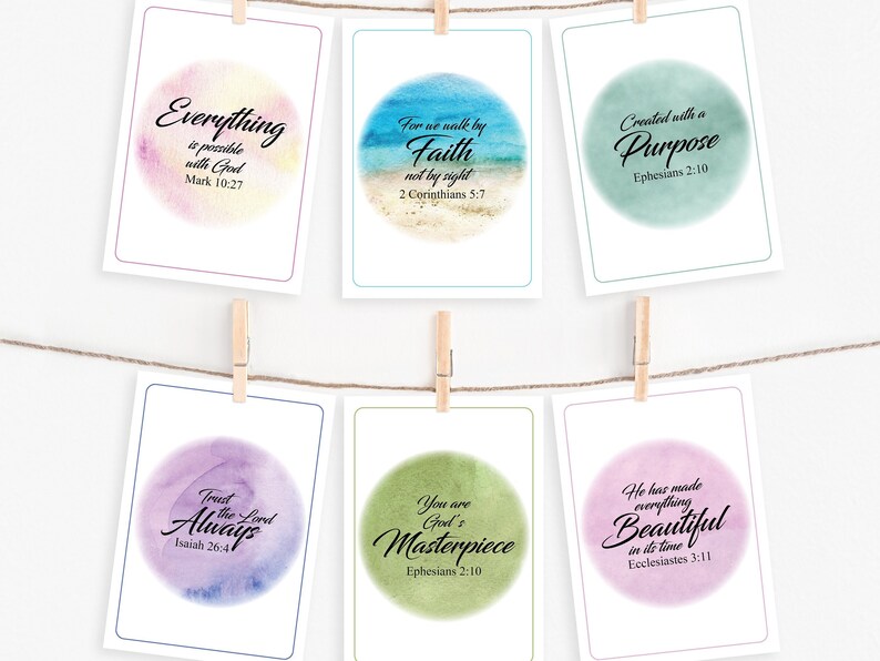 Watercolor Bible Verse Cards: Scripture Art Prints (digital Download ...