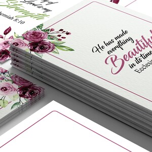 6 Bible Verse Printable Scripture Note Cards Watercolor Designs, 5x7 ...