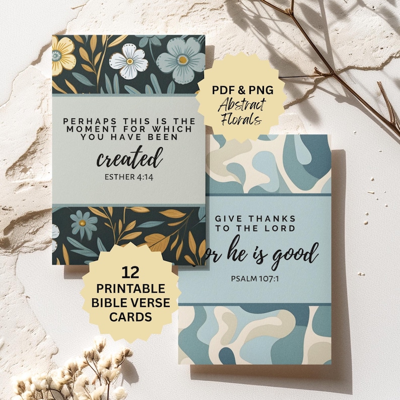 Floral Bible Verse Cards: Christian Inspiration (digital Download) - Etsy