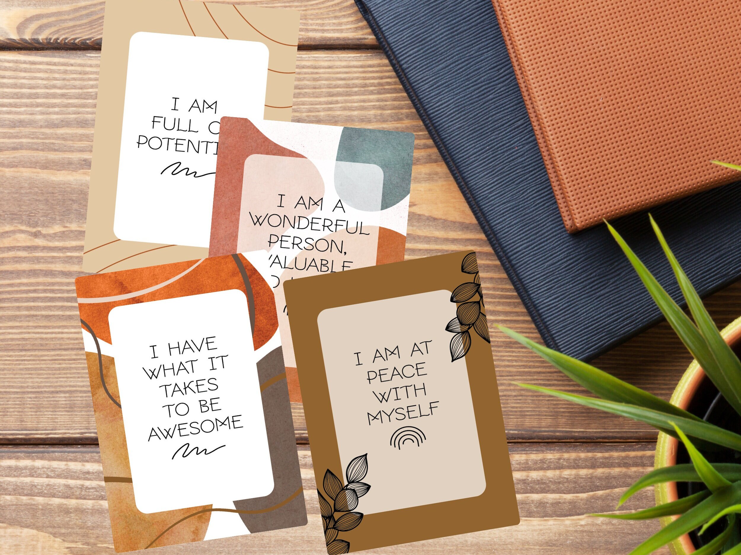 Mini Confidence Cards, Printable Affirmation Cards With Fall Tones ...
