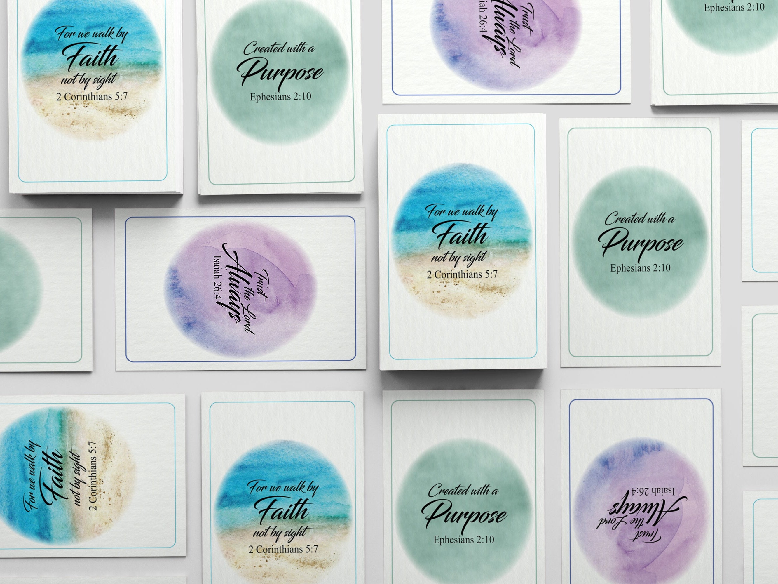 Watercolor Bible Verse Cards: Scripture Art Prints (digital Download ...