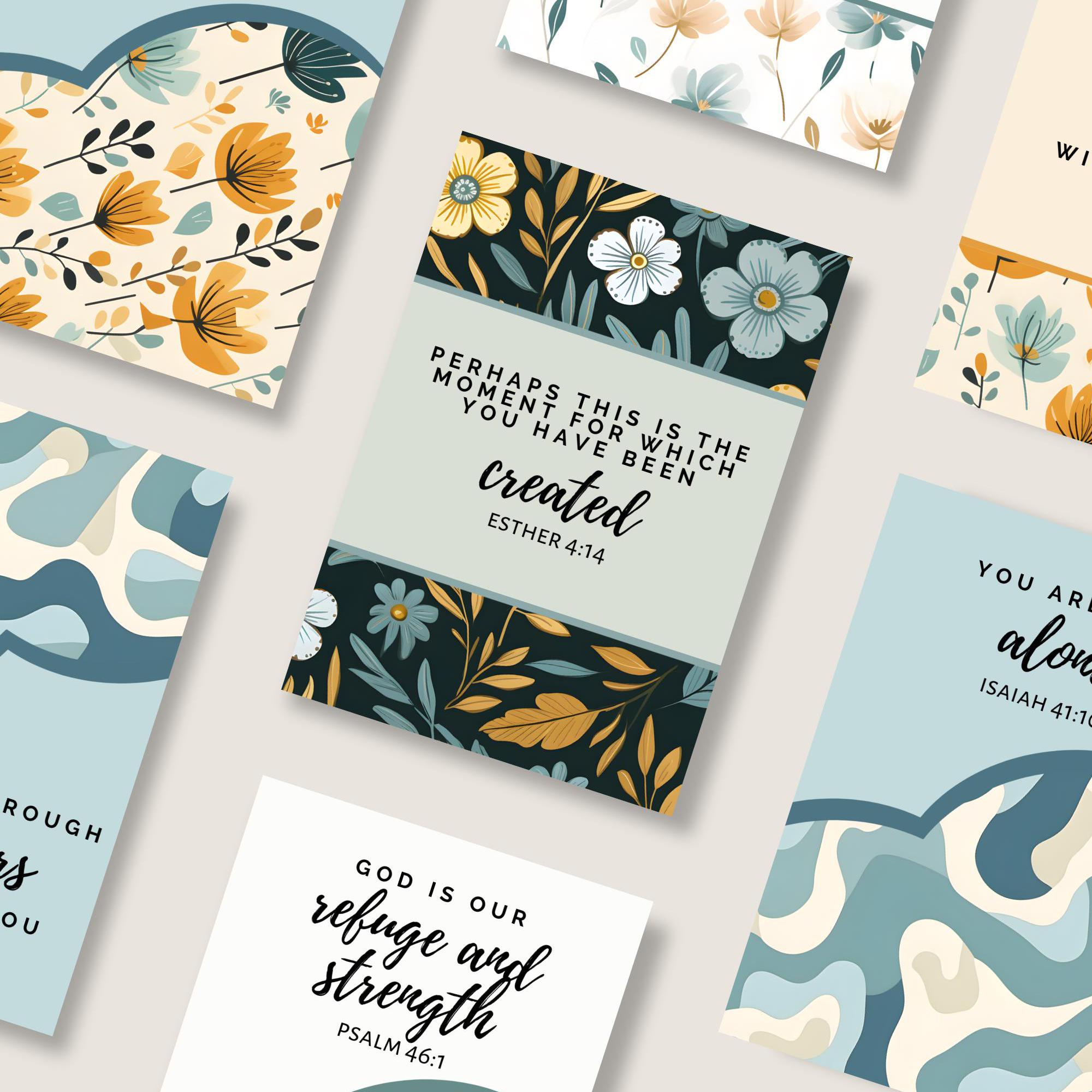 Floral Bible Verse Cards: Christian Inspiration (digital Download ...