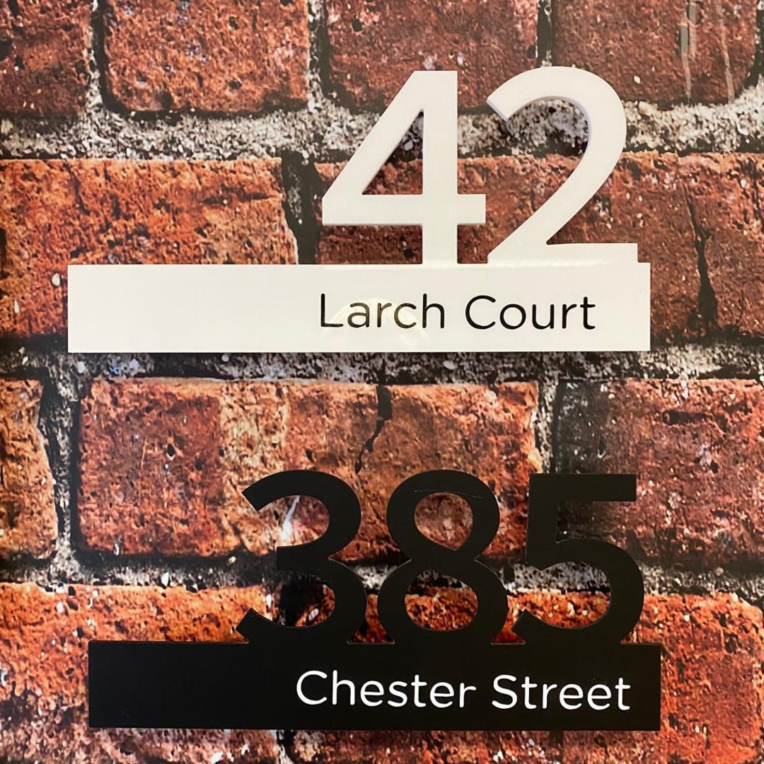 House Number Sign Cut Out Numbers With Street Name Contemporary Cut Out ...
