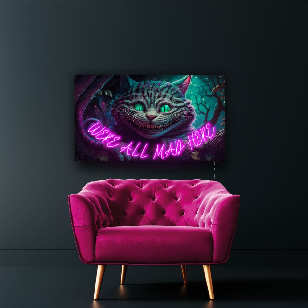 Cheshire Cat Neon Sign Alice Inspired Original Artwork Next Level Wall ...