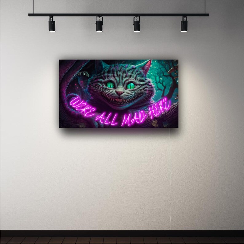 Cheshire Cat Neon Sign Alice Inspired Original Artwork Next Level Wall ...