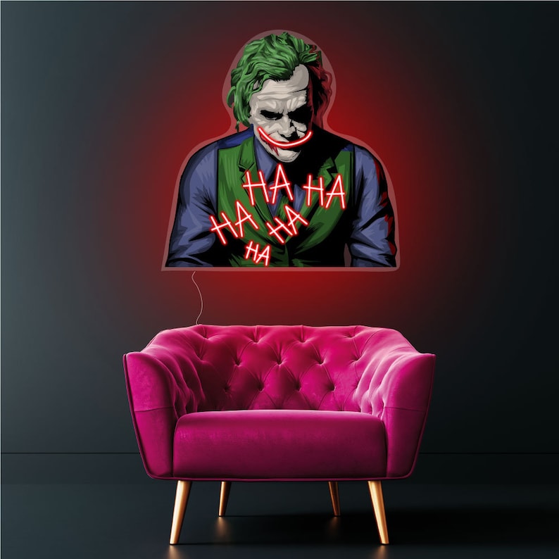 El letrero de neón Joker: símbolo icónico de travesuras e intriga ...