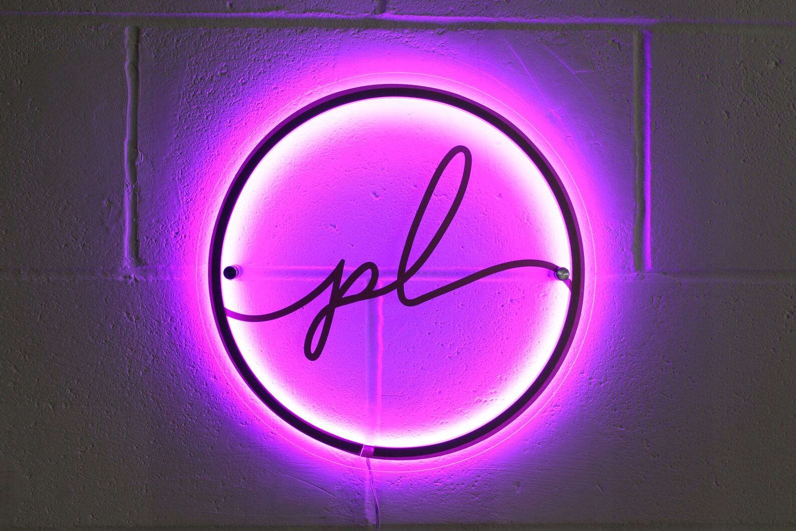 Acrylic Logo Business Sign illuminated Halo Light Circle - Etsy