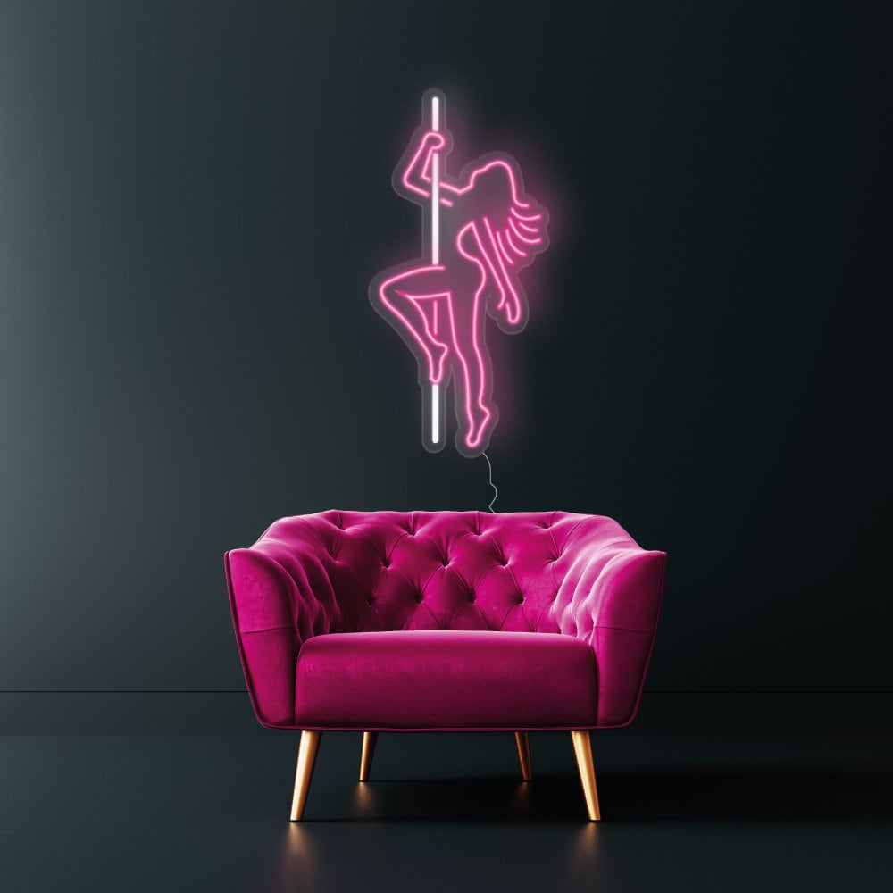 Pole Dancer Neon Sign Custom Neon Sign Pole Studio Sign Pole Dance Wall ...