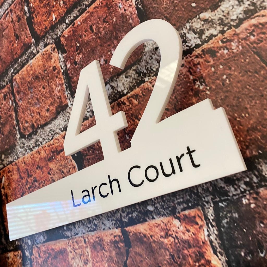 House Number Sign Cut Out Numbers With Street Name Contemporary Cut Out ...