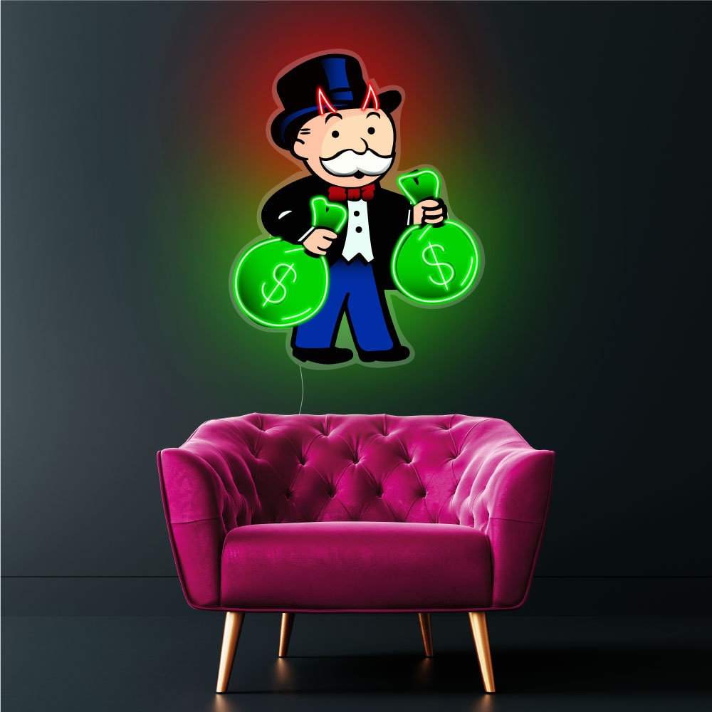 Monopoly Man Neon Sign Monopoly Cash Light Sign Monopoly Sign Monopoly ...