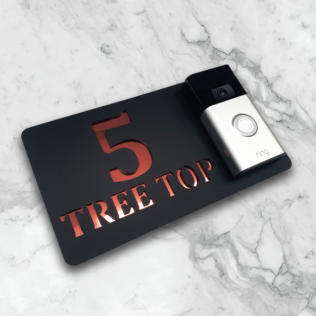Ring Doorbell House Number Sign Door Number With Street Name Black ...