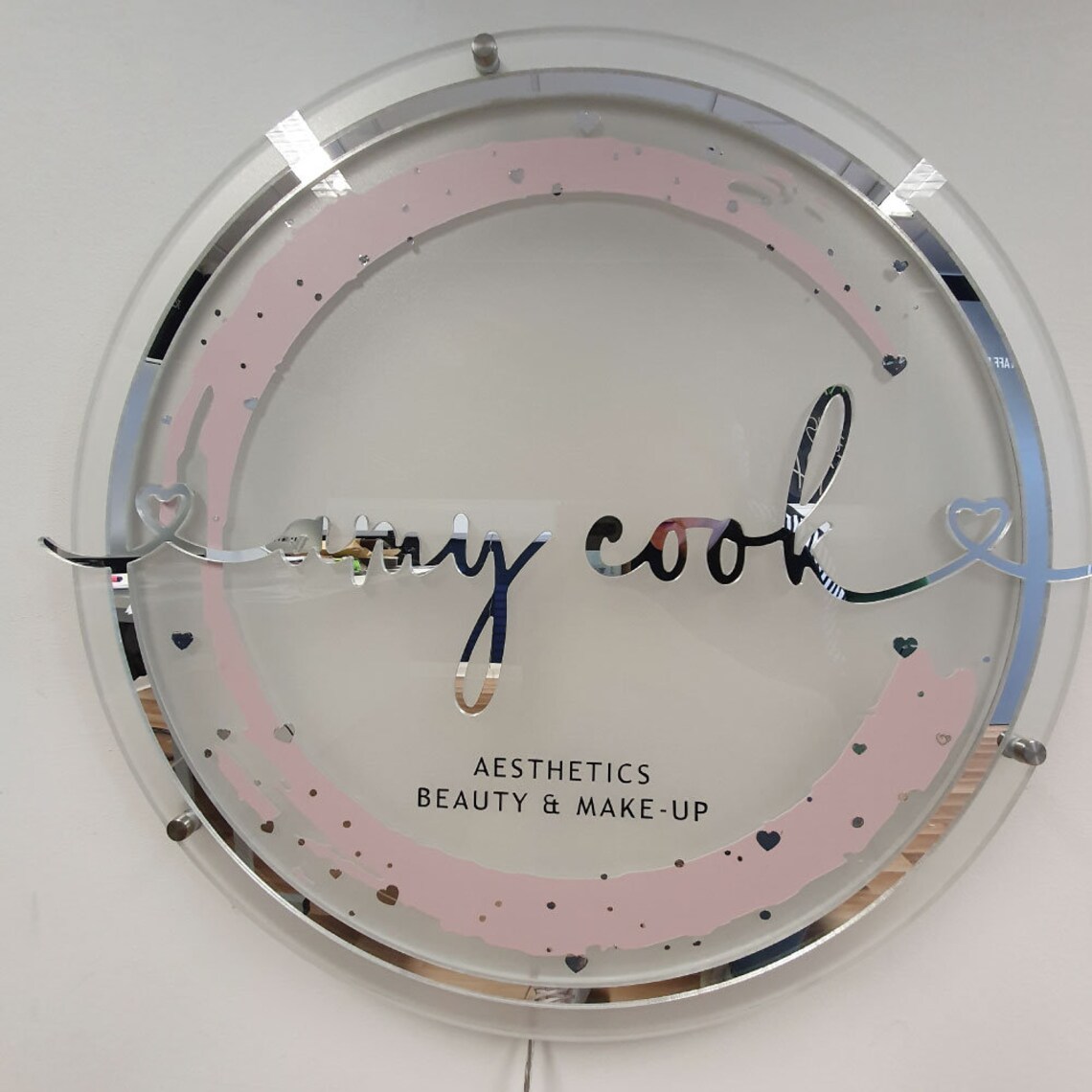 Acrylic Logo Business Sign illuminated Halo Light Circle - Etsy