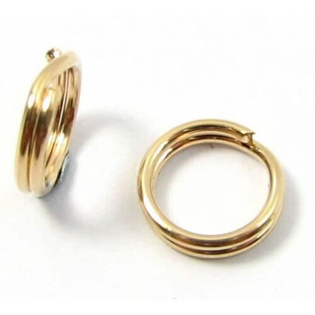 9ct Yellow Gold 5mm Split Ring Link Attachment Ring Jewellery Fastener ...