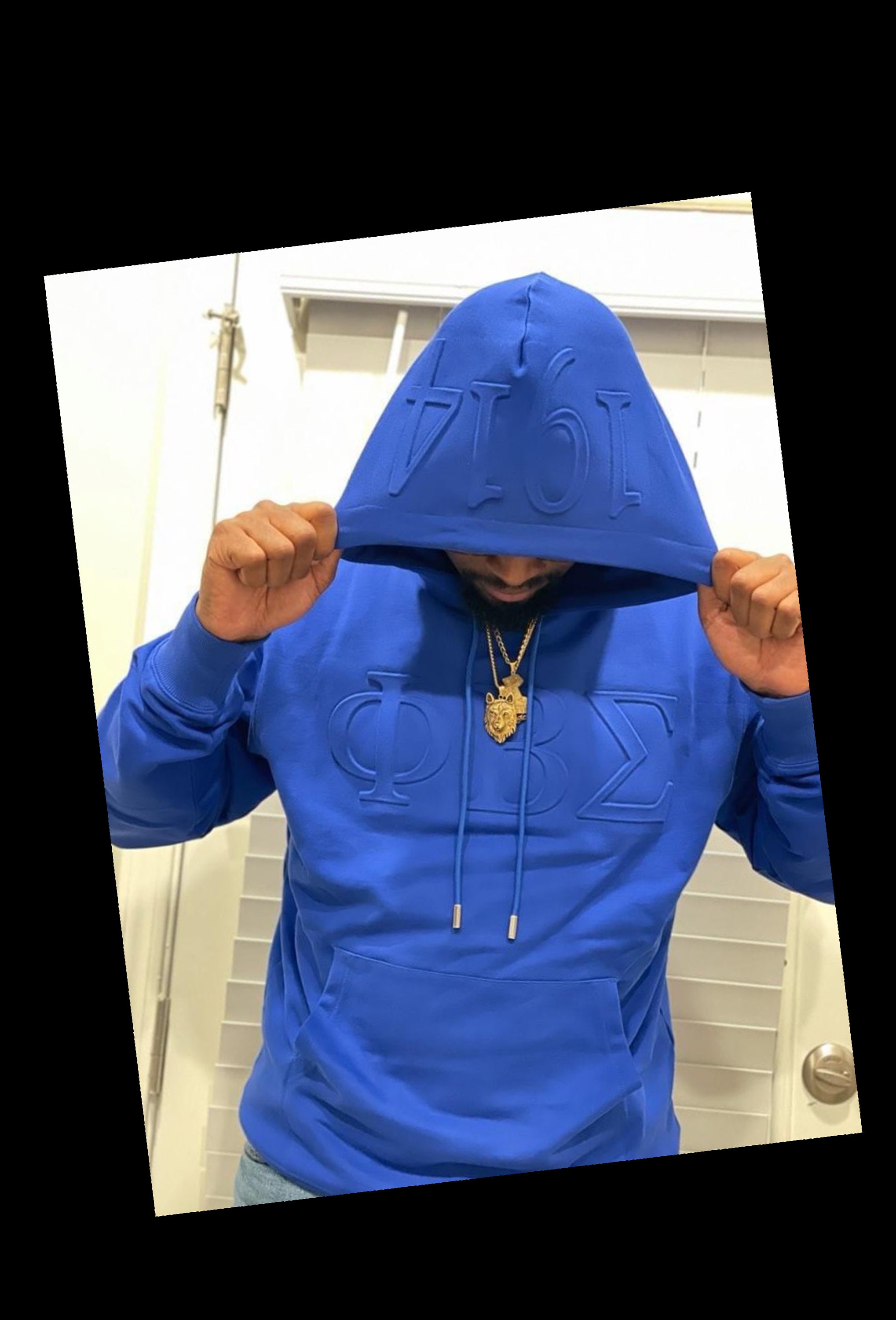 Phi Beta Sigma Blue Embossed Hoodie Etsy