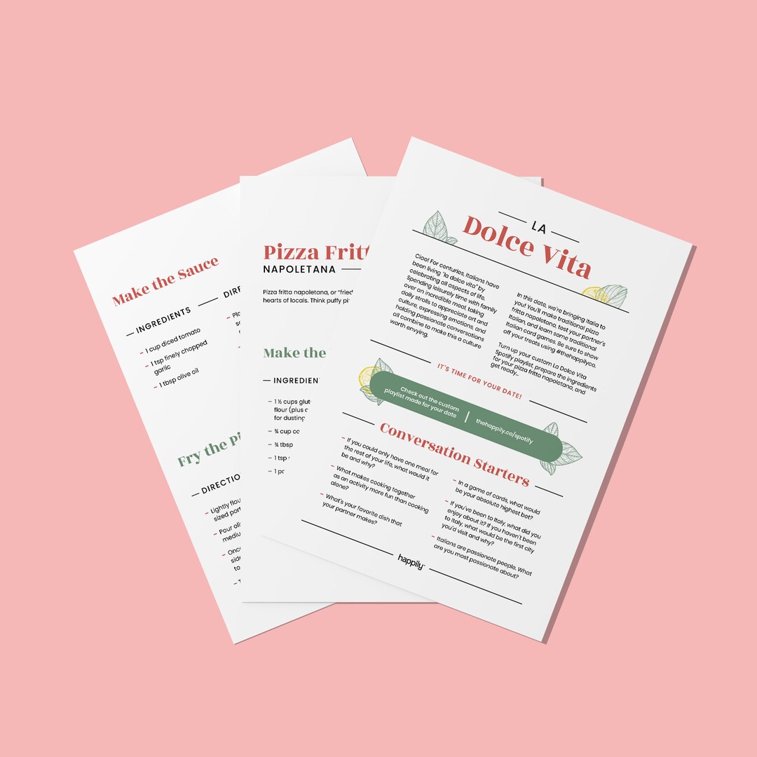 Italian Date Night Couples Printable Date Night Ideas - Etsy