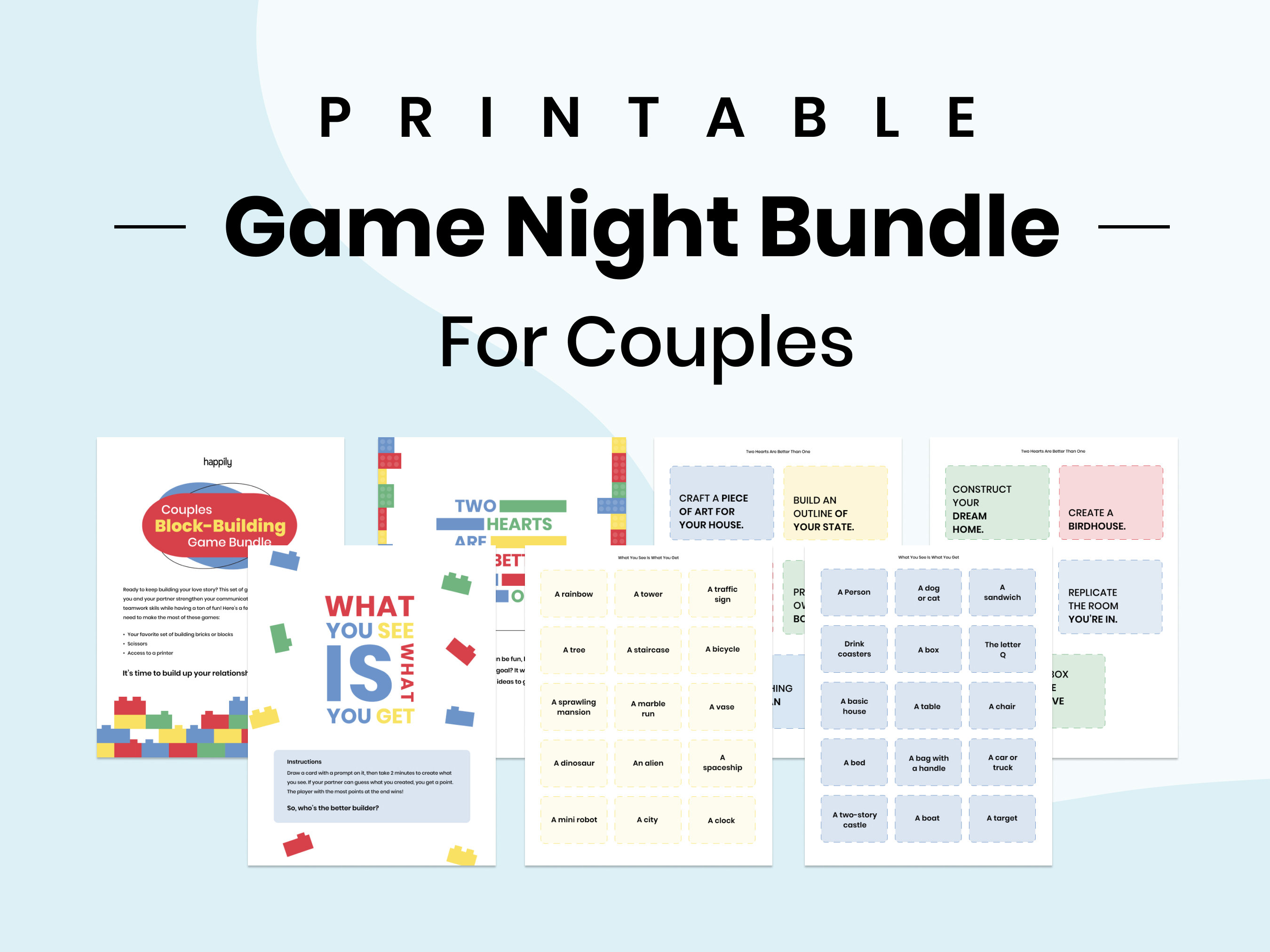 Couples Building Games Date Night Ideas Instant Download - Etsy