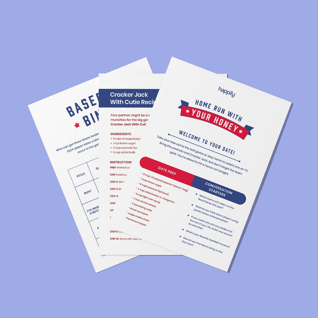 Baseball Date Night Couples Printable - Etsy