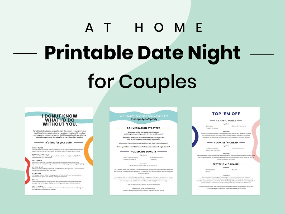 At Home Date Night for Couples Donut Date Night Games for Couples Love ...