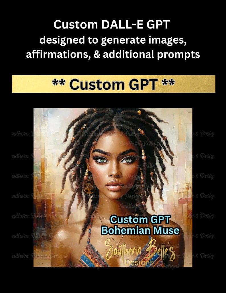 Custom DALL-E GPT Bohemian Muse AI Art Create Unique Images & Affirmations Chatgpt Plus Required ...