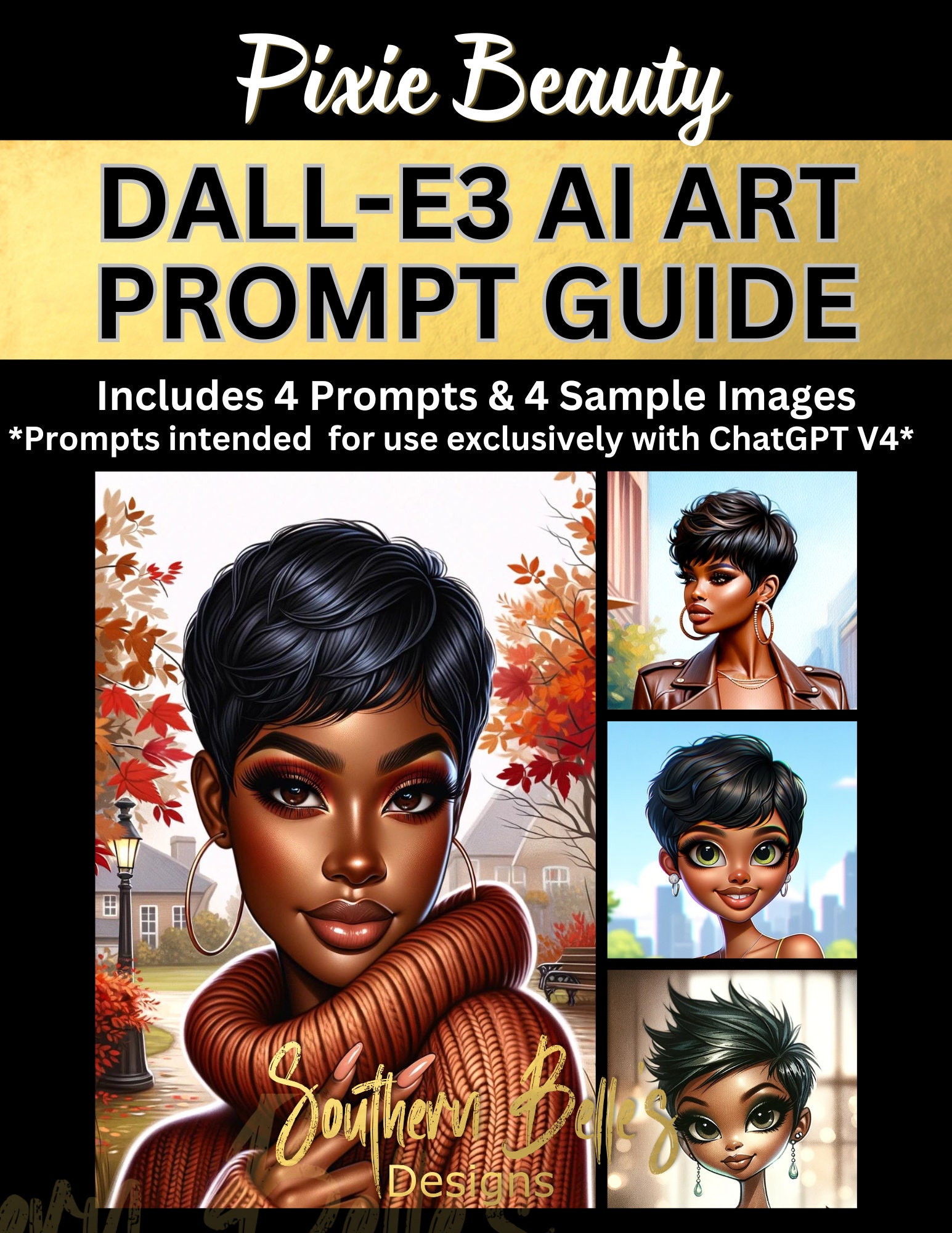 Dall E3 And Chatgpt V4 Ai Art Prompt Guide Pixie Beauty African American Women Includes A Chatgpt