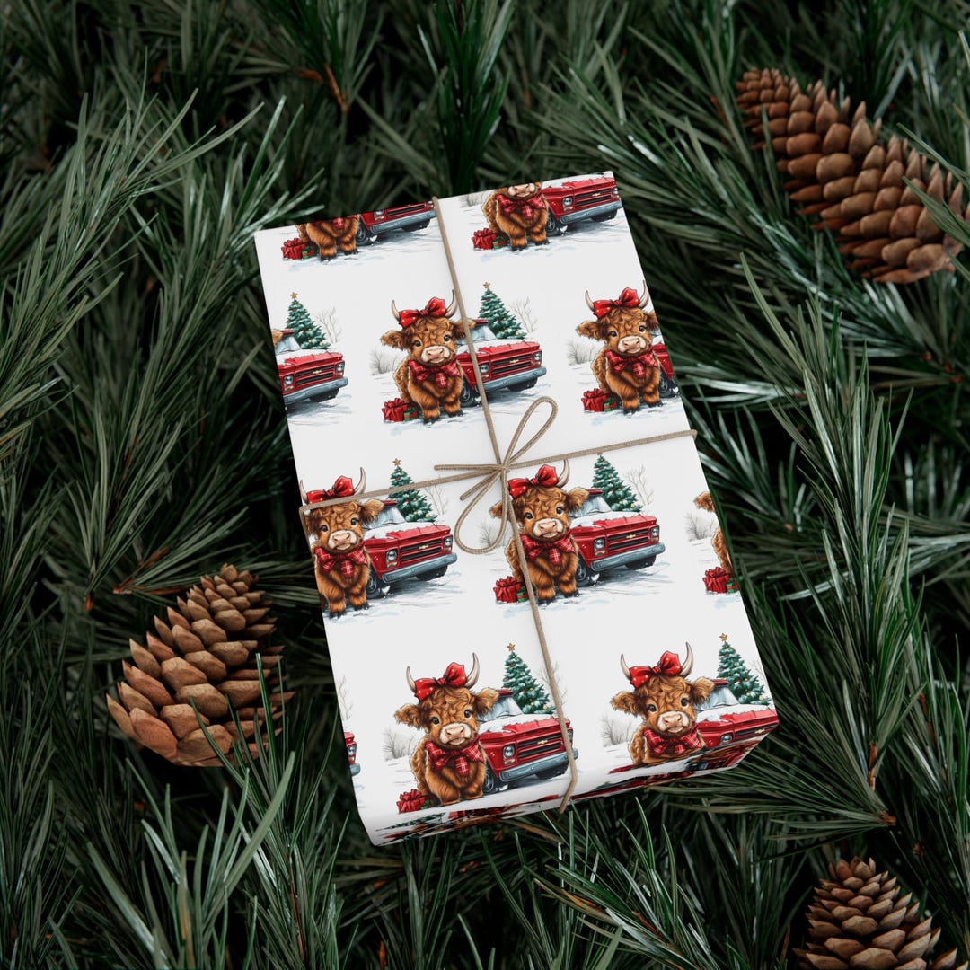 Adorable Highland Cow Wrapping Paper - Etsy