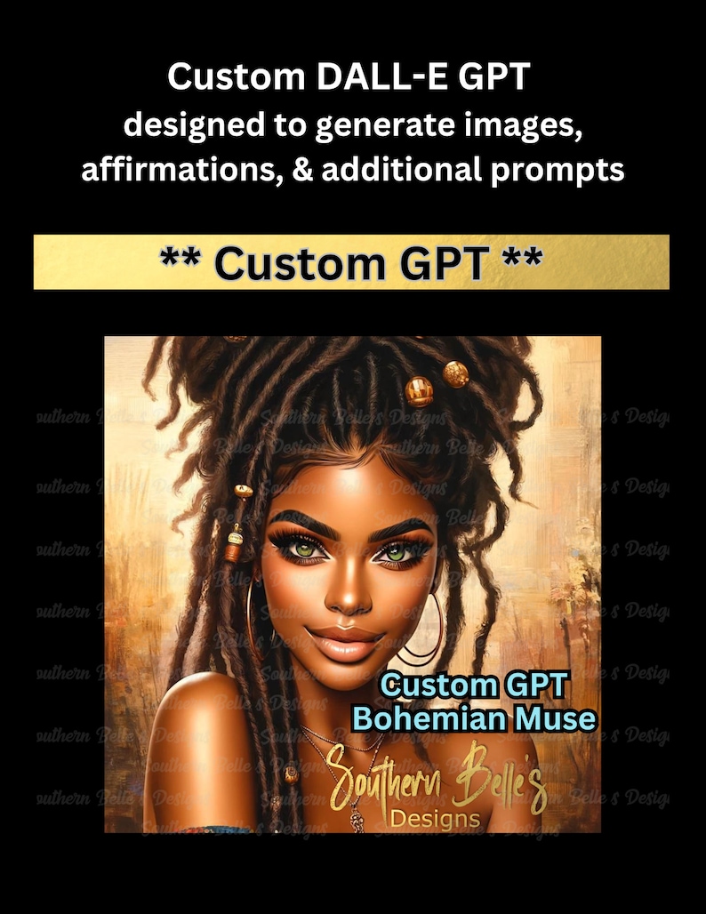 Custom DALL-E GPT Bohemian Muse AI Art Create Unique Images & Affirmations Chatgpt Plus Required ...