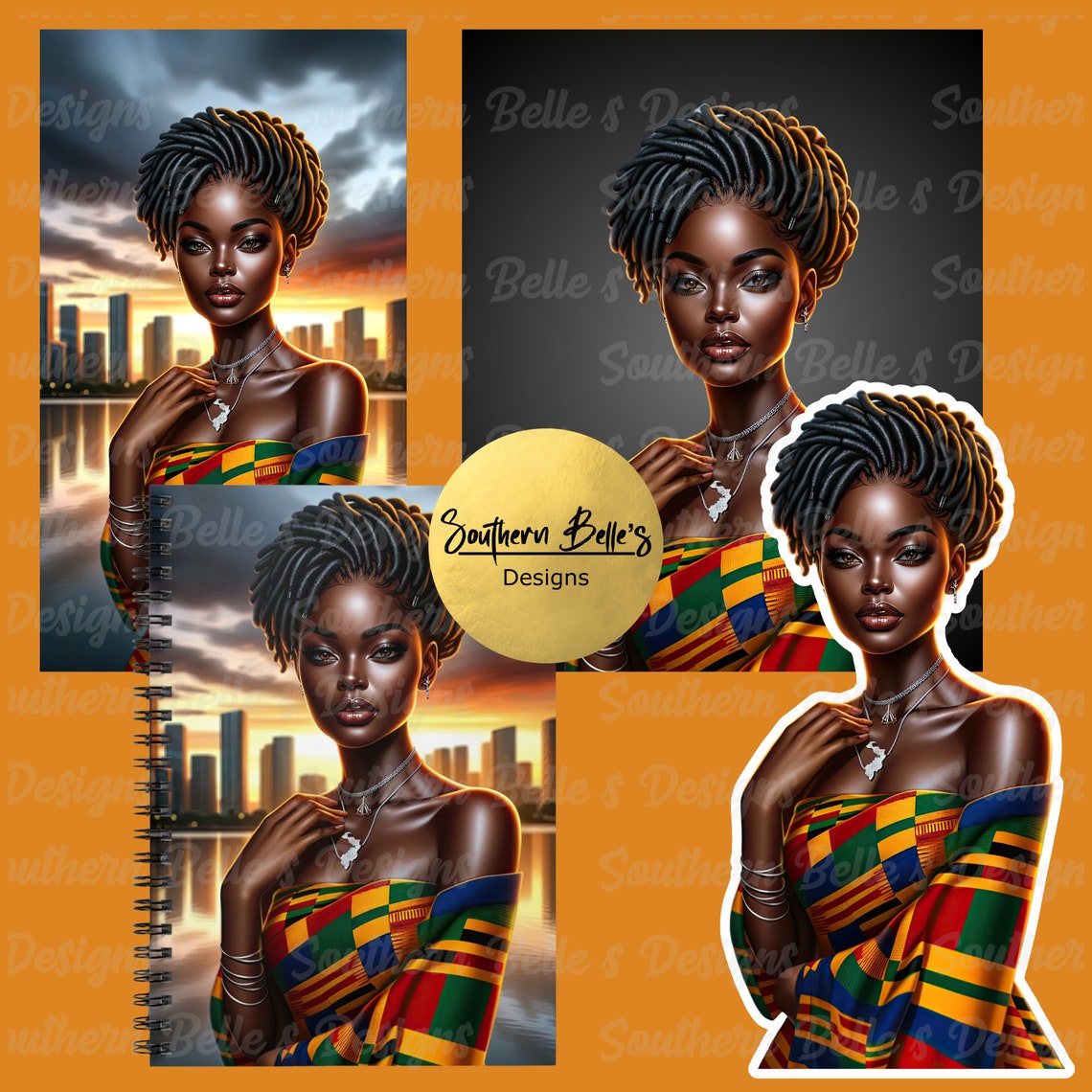 Printable Notebook Cover & Sticker Bundle 6 Designs Upscaled Art High ...