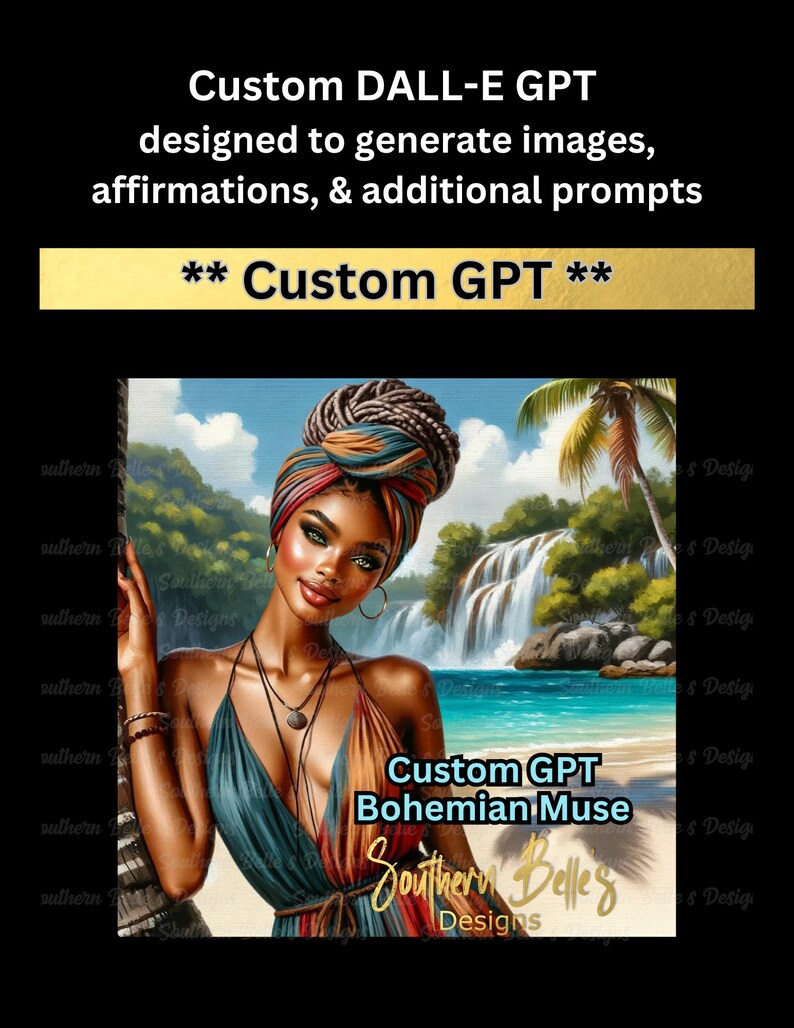 Custom DALL-E GPT Bohemian Muse AI Art Create Unique Images & Affirmations Chatgpt Plus Required ...