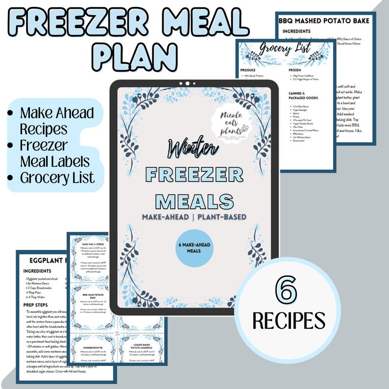 Make-ahead Dinner Plans, Freezer Meals, Grocery Lists, Cozy Winter ...
