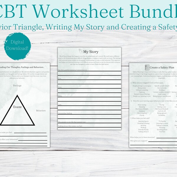 Cbt Worksheet Bundle - Etsy