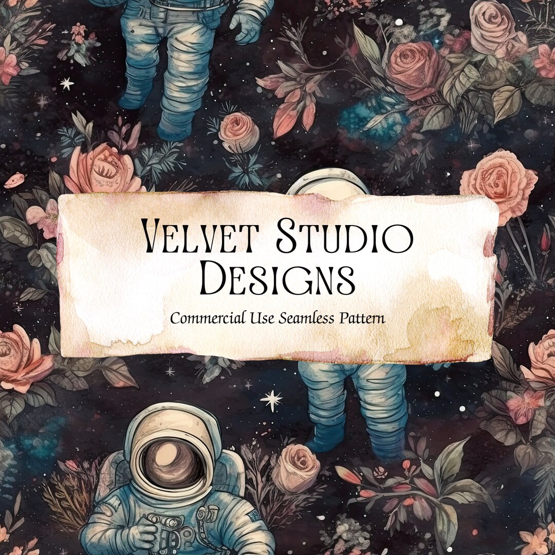 Cottagecore Astronaut Seamless Pattern AOP Pattern Unlimited - Etsy