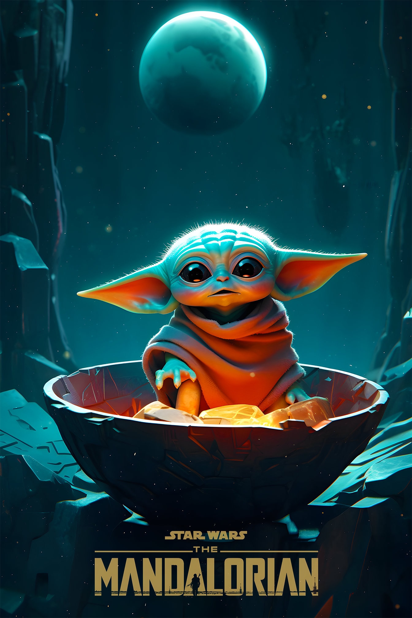 The Mandalorian Poster Baby Yoda Din Djarin Grogu Star - Etsy Hong Kong